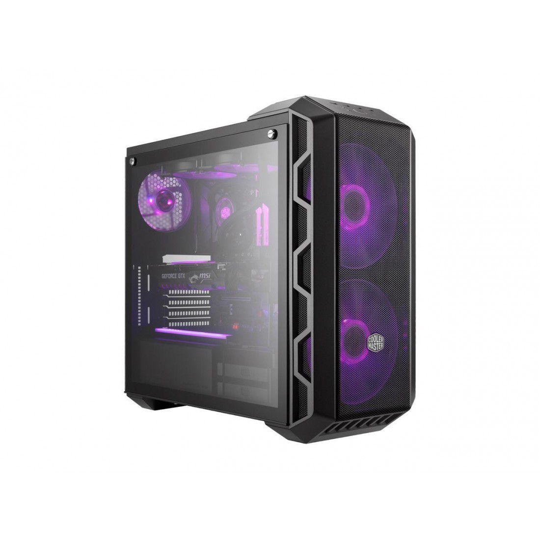Cooler Master MasterCase H500 ATX Mid-Tower, tempered glass panel, two ...