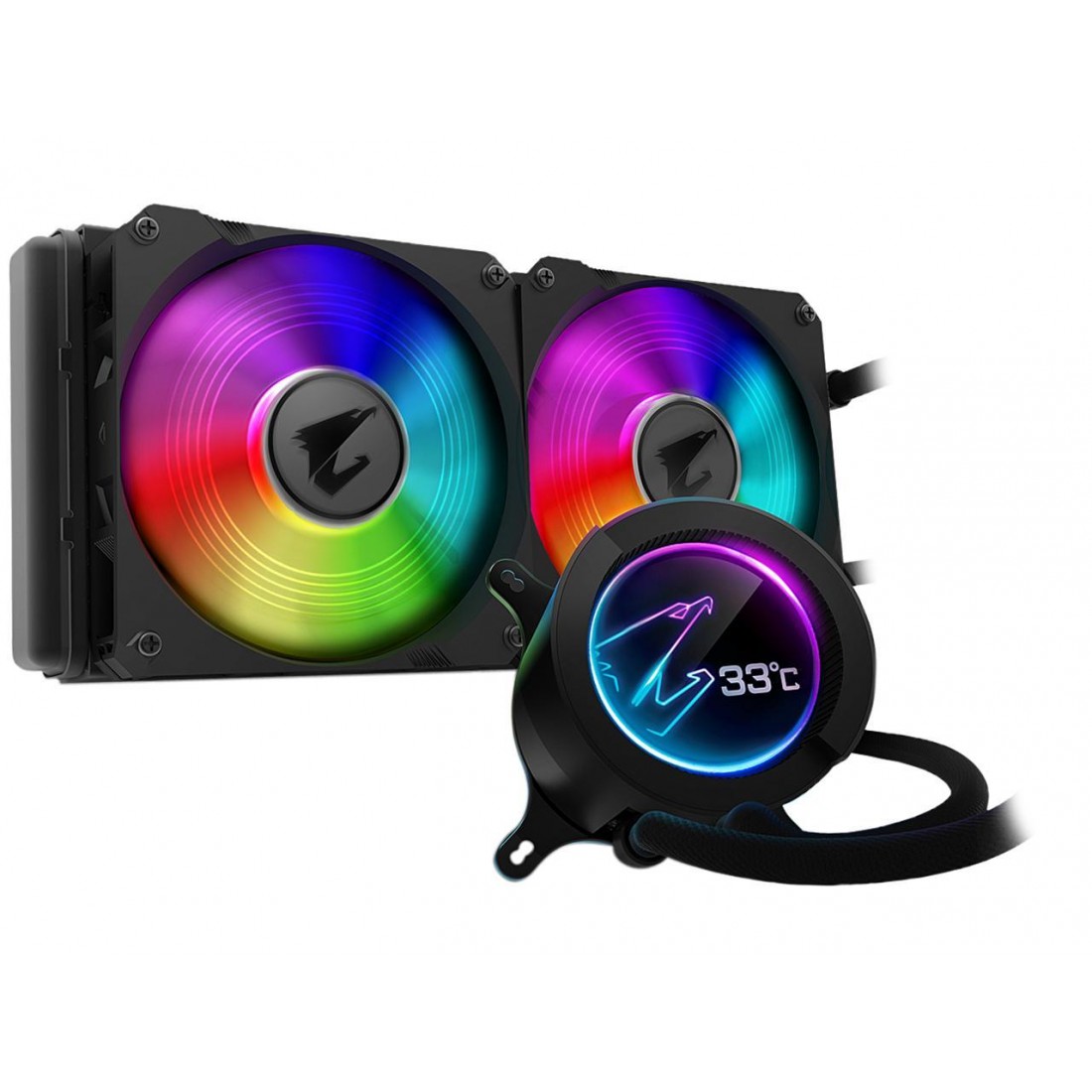 AORUS RGB Liquid Cooler 280, 280mm Radiator, Dual 140mm Windforce PWM ...