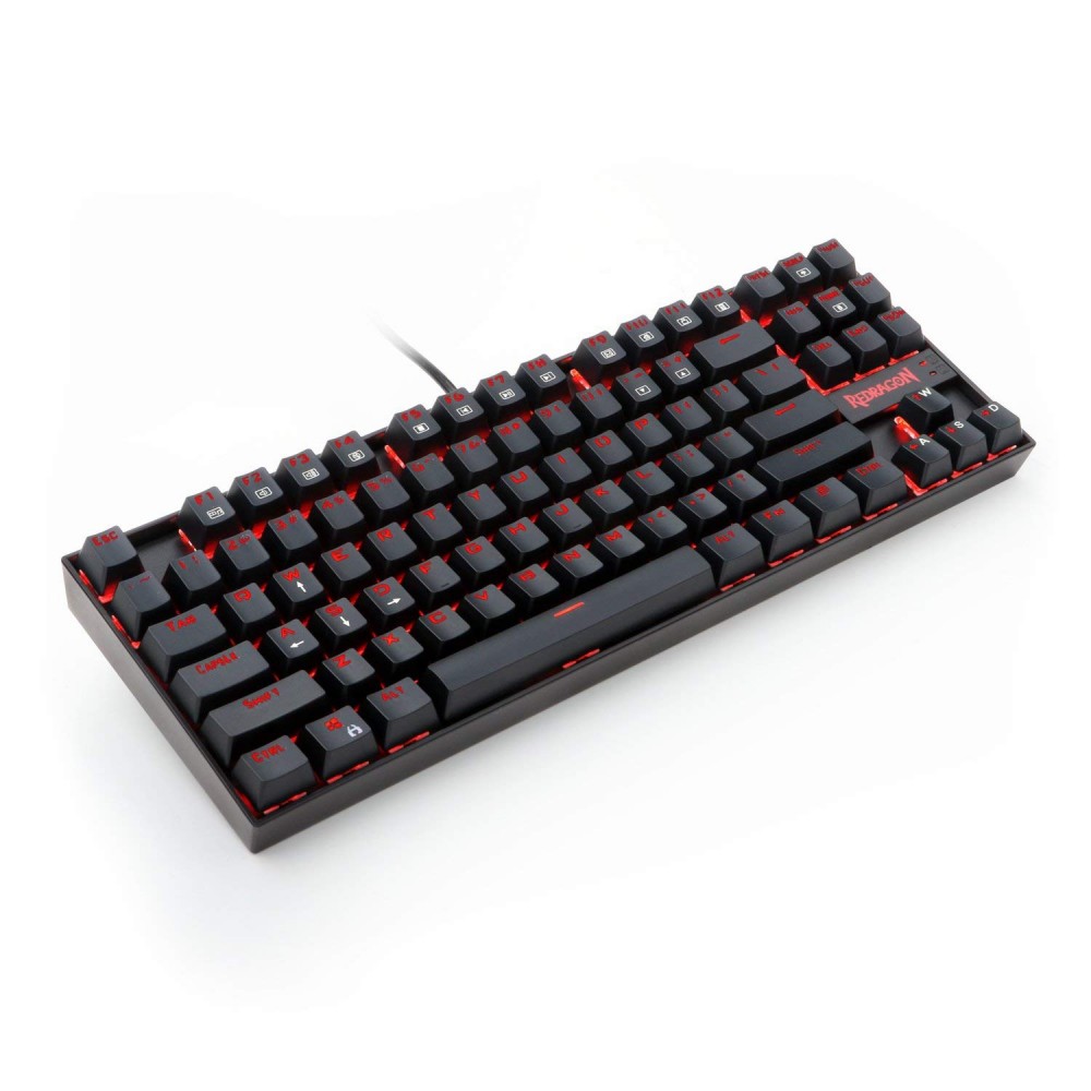 Redragon K552 RED LED Backlit Mechanical Gaming Keyboard Small Compact ...