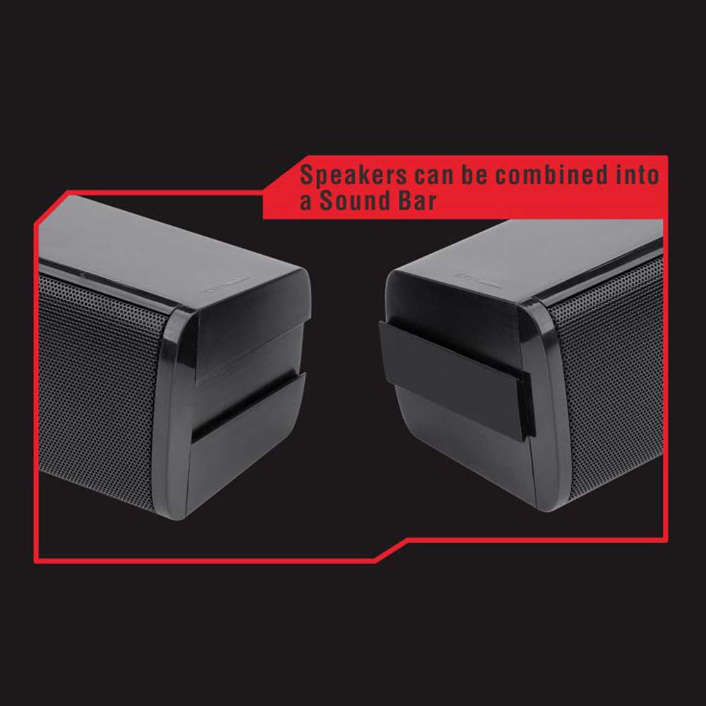 Redragon Orpheus GS550 Stereo Gaming Speakers Sound bar for PC with Red ...