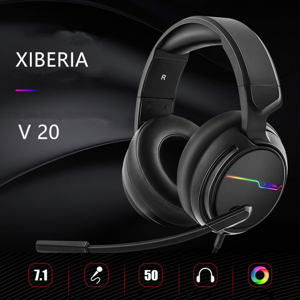 XIBERIA V20 Gaming Headset with USB Port and 7.1 Surround Sound, LED ...