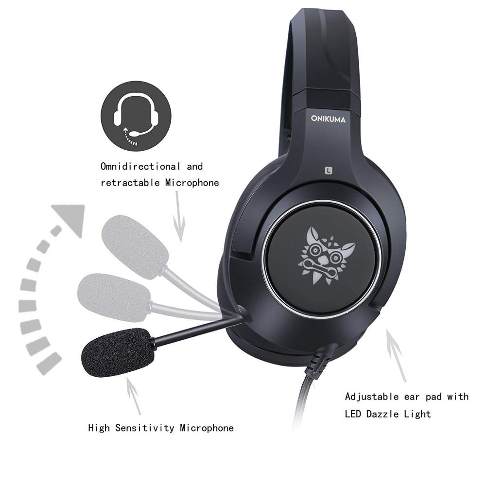 ONIKUMA K9 Gaming Headset for Laptop/ PS4/Xbox One Controller casque PC ...