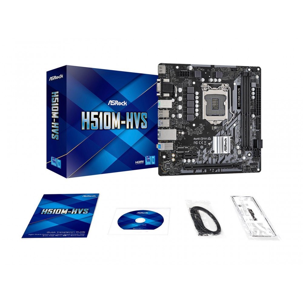 ASRock H510M-HVS LGA 1200 Intel H510 SATA 6Gb/s Micro ATX Intel ...