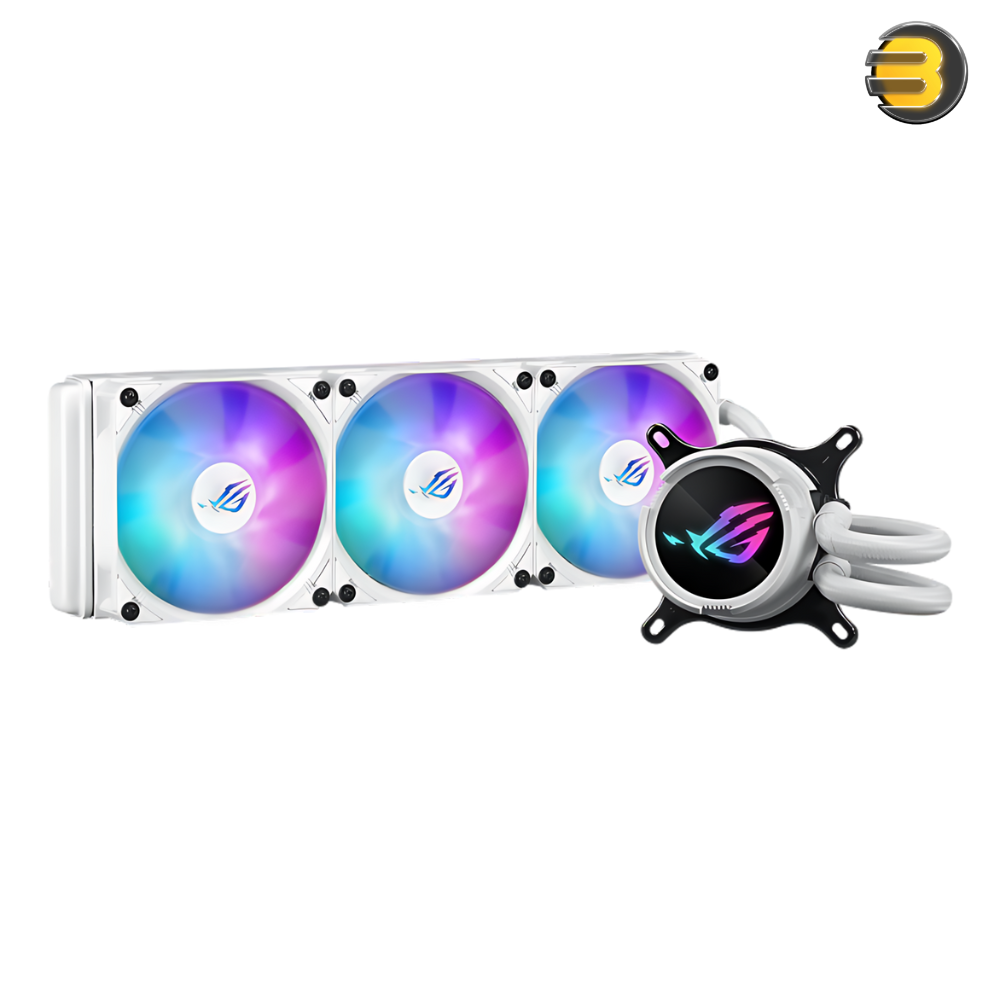 ASUS ROG Strix LC III 360 White ARGB CPU Liquid Cooling, 360mm Radiator ...