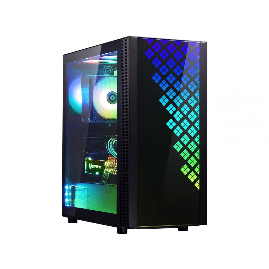 BitFenix DAWN TG Case Black, 3 sides Tempered Glass, E-ATX/ATX/Micro ...