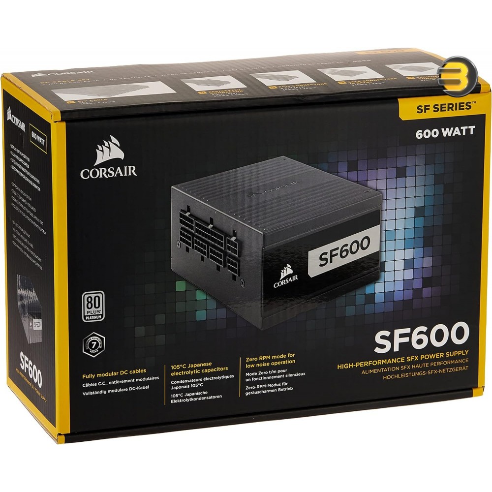 Corsair SF600 Platinum Fully Modular Power Supply Black - CP-9020182-UK