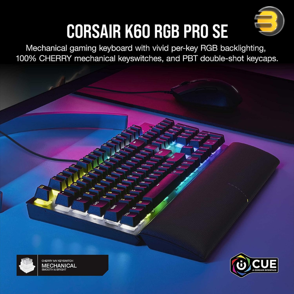 Corsair K60 RGB Pro SE Mechanical Gaming Keyboard — Cherry Mechanical ...