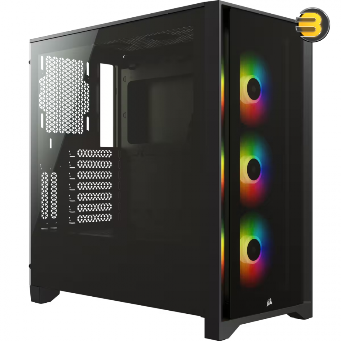 Corsair iCUE 4000X RGB Tempered Glass Mid-Tower ATX Case — Black - CC ...