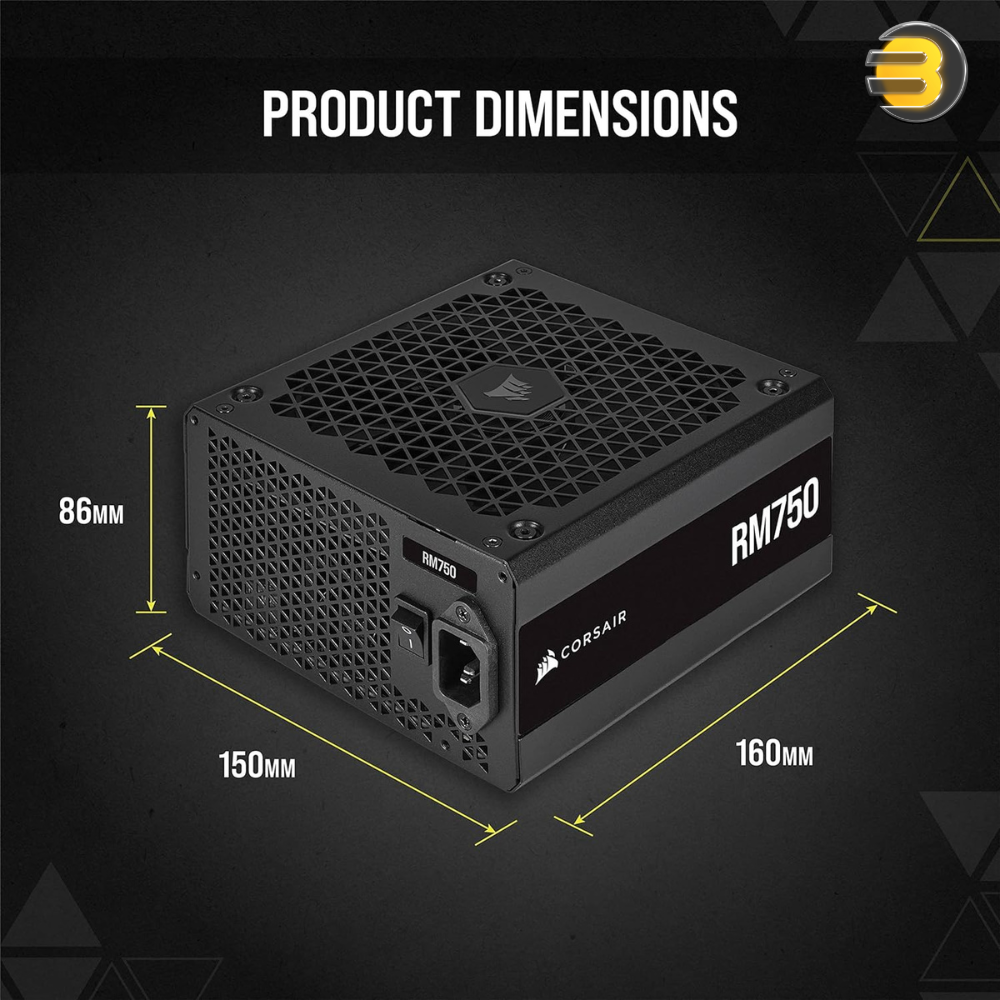 CORSAIR RM750 — 750 Watt 80 PLUS Gold Fully Modular ATX PSU - CP ...