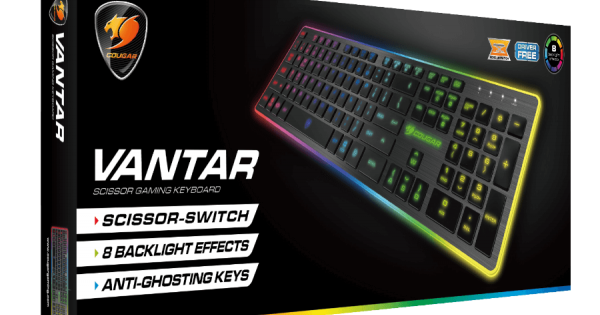 Cougar Keyboard VANTAR Gaming Keyboard Scissor 8 Color Lighting - Vantar