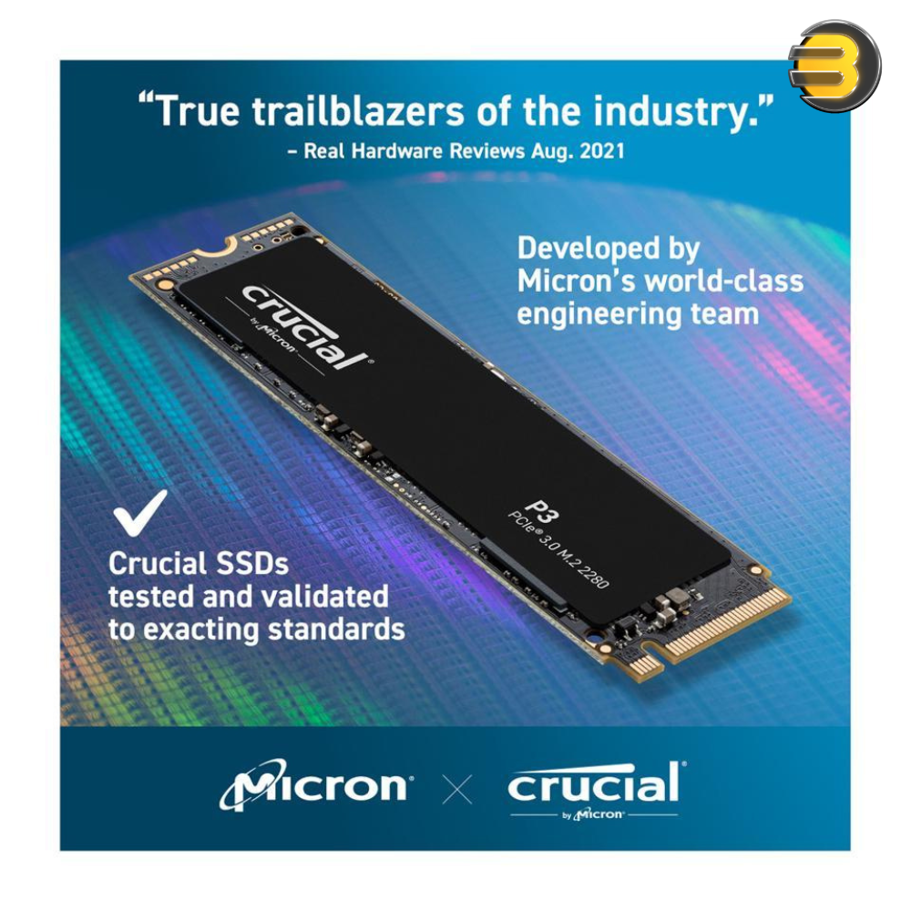 Crucial P3 500GB PCIe 3.0 3D NAND NVMe M.2 SSD, up to 3500MB/s ...
