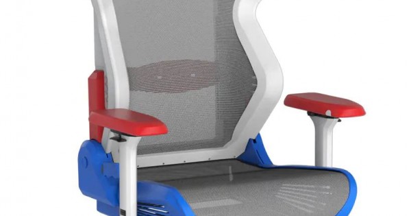 DXRacer Air Mesh Gaming Chair Modular Office Chair - White & Red & Blue