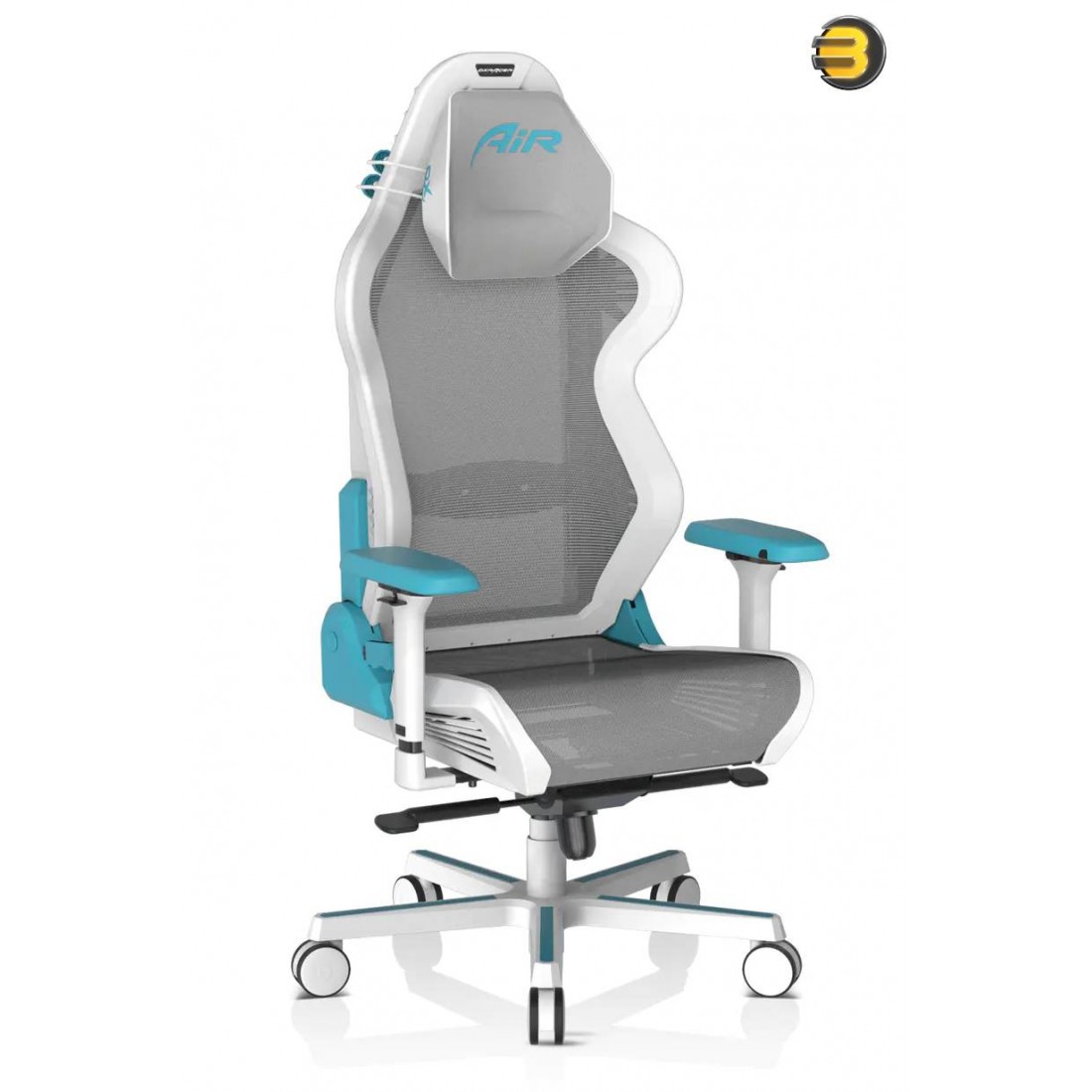 DXRacer Air Mesh Gaming Chair Modular Office Chair - White & Cyan