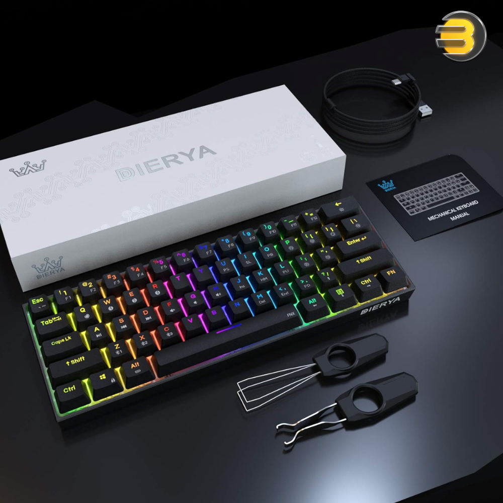 Dierya DK61 Pro 60% Mechanical Gaming Keyboard — Wired/Wireless ...