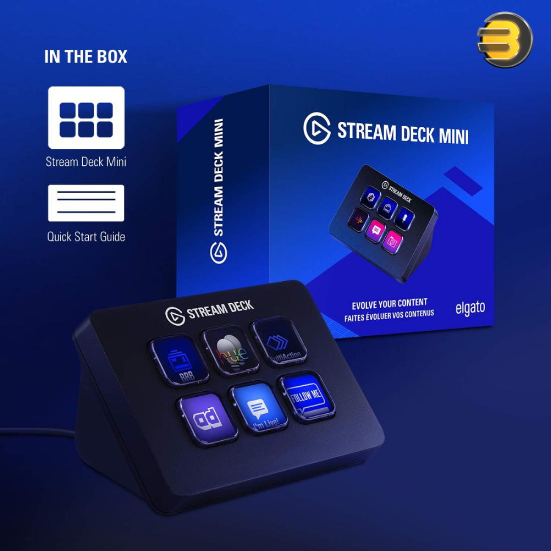 Elgato Stream Deck Mini — Compact Studio Controller, 6 macro keys, trigger actions in apps and ...
