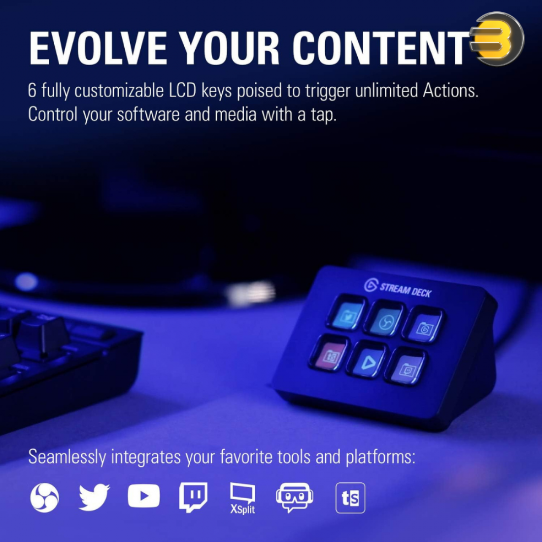 Elgato Stream Deck Mini — Compact Studio Controller, 6 macro keys ...