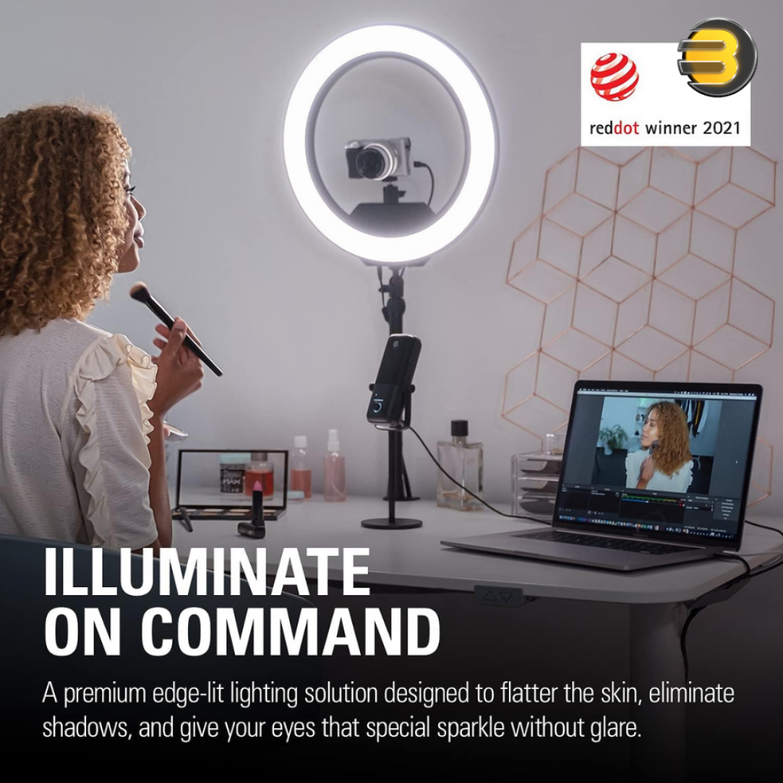Elgato Ring Light — Premium 2500 lumens Light with desk clamp and ball ...