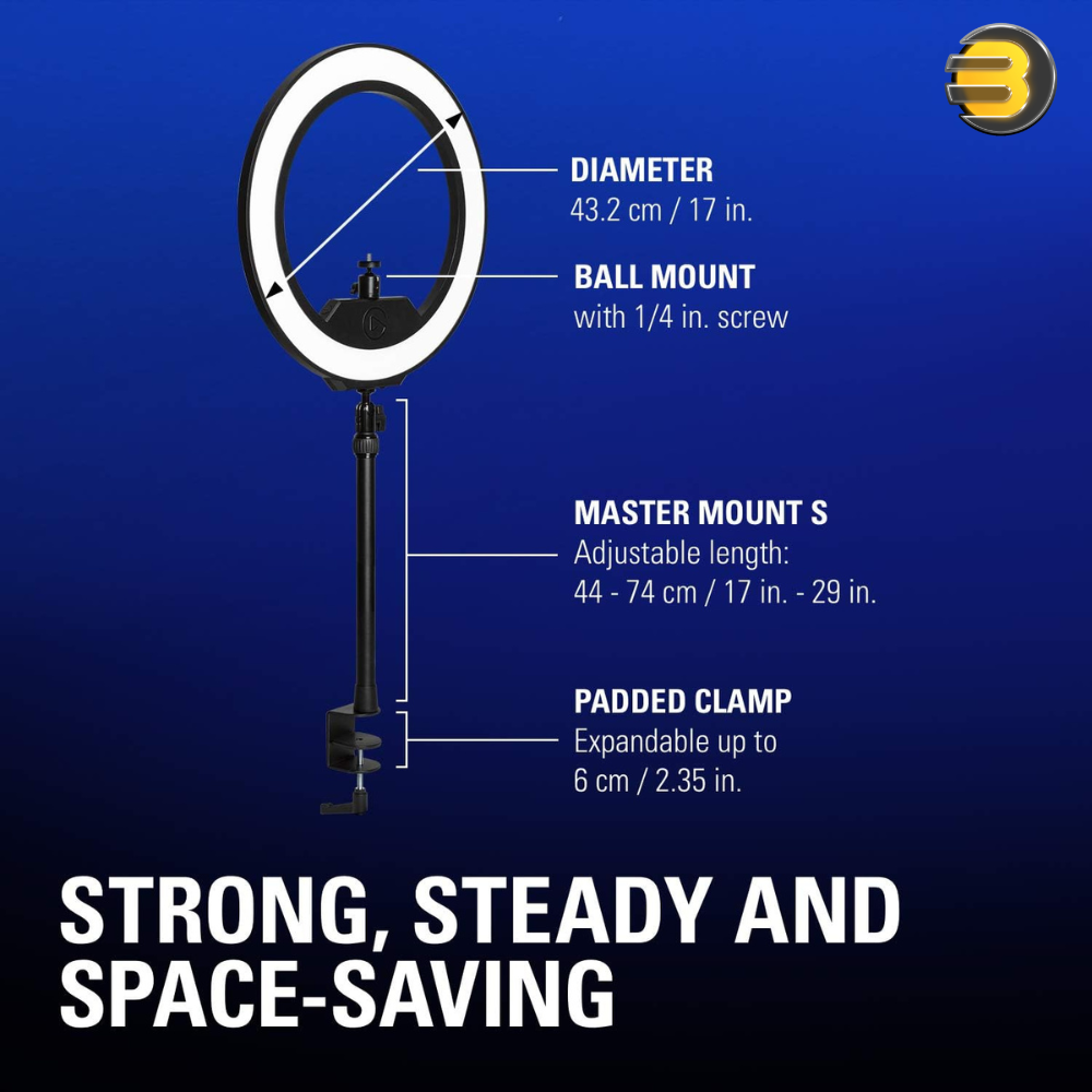 Elgato Ring Light — Premium 2500 lumens Light with desk clamp and ball mount for Streaming ...