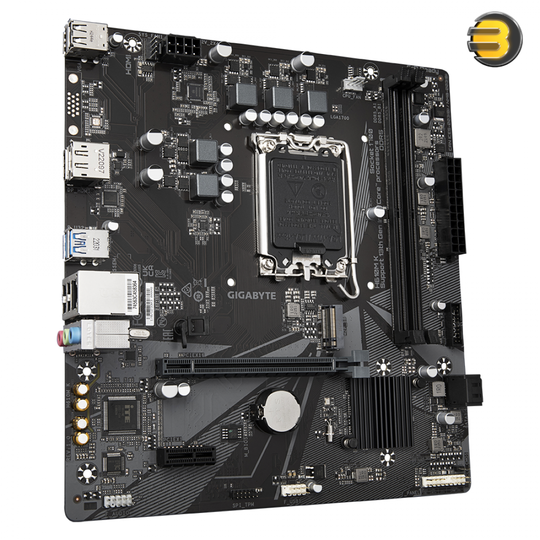 GIGABYTE H610M K DDR5 LGA1700 MOTHERBOARD PCIe 4.0 Design, Gen3 x4 M.2 ,GbE LAN ,Anti-Sulfur ...