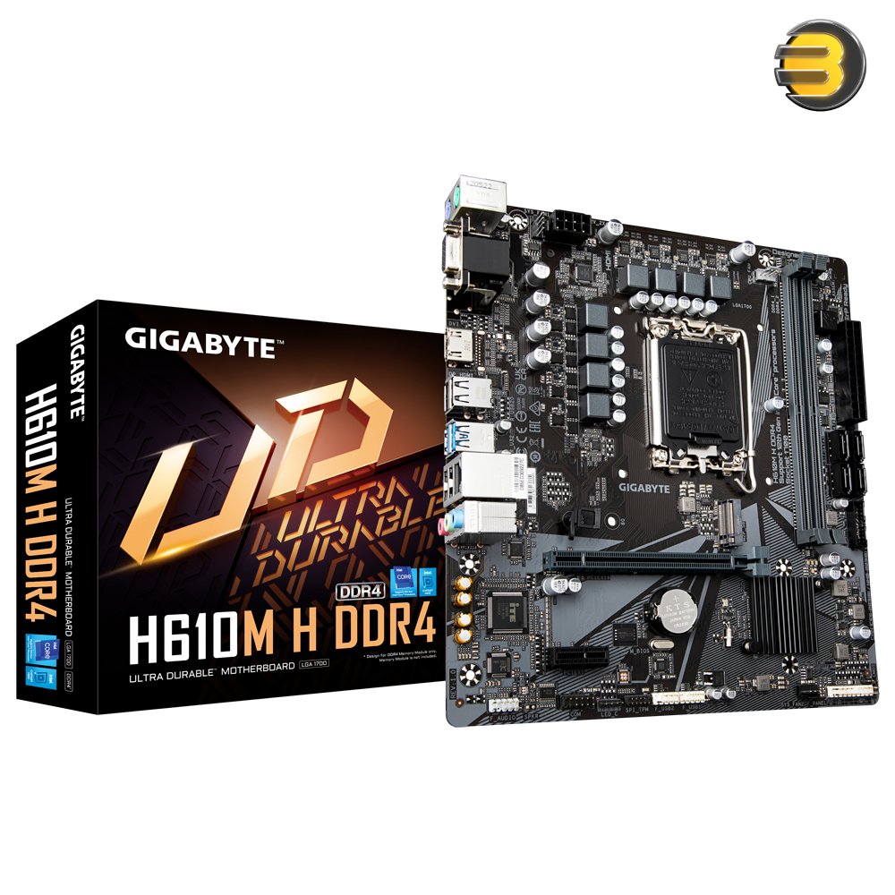GIGABYTE H610M H DDR4 Intel H610 Motherboard with 6+1+1 Hybrid Phases ...