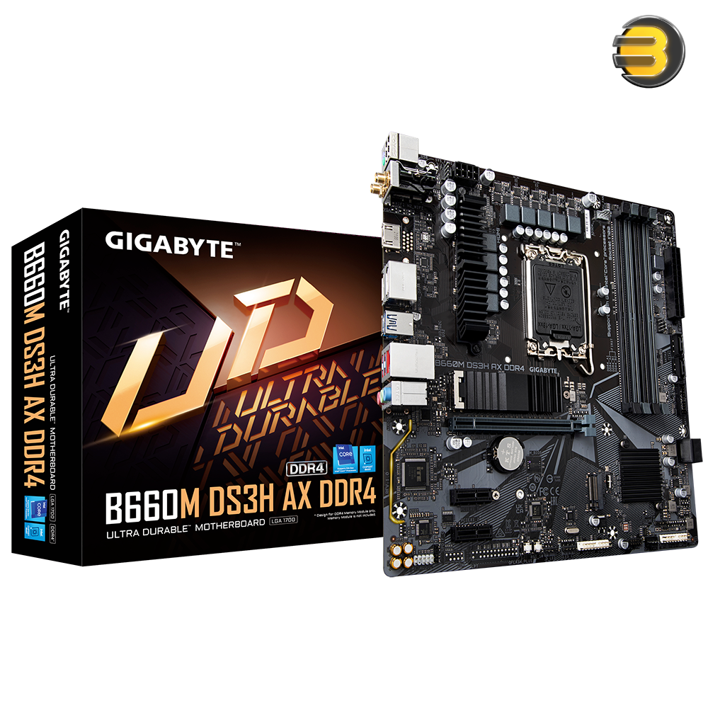 GIGABYTE B660M DS3H AX DDR4 Intel B660 Motherboard with 6+2+1 Phases ...
