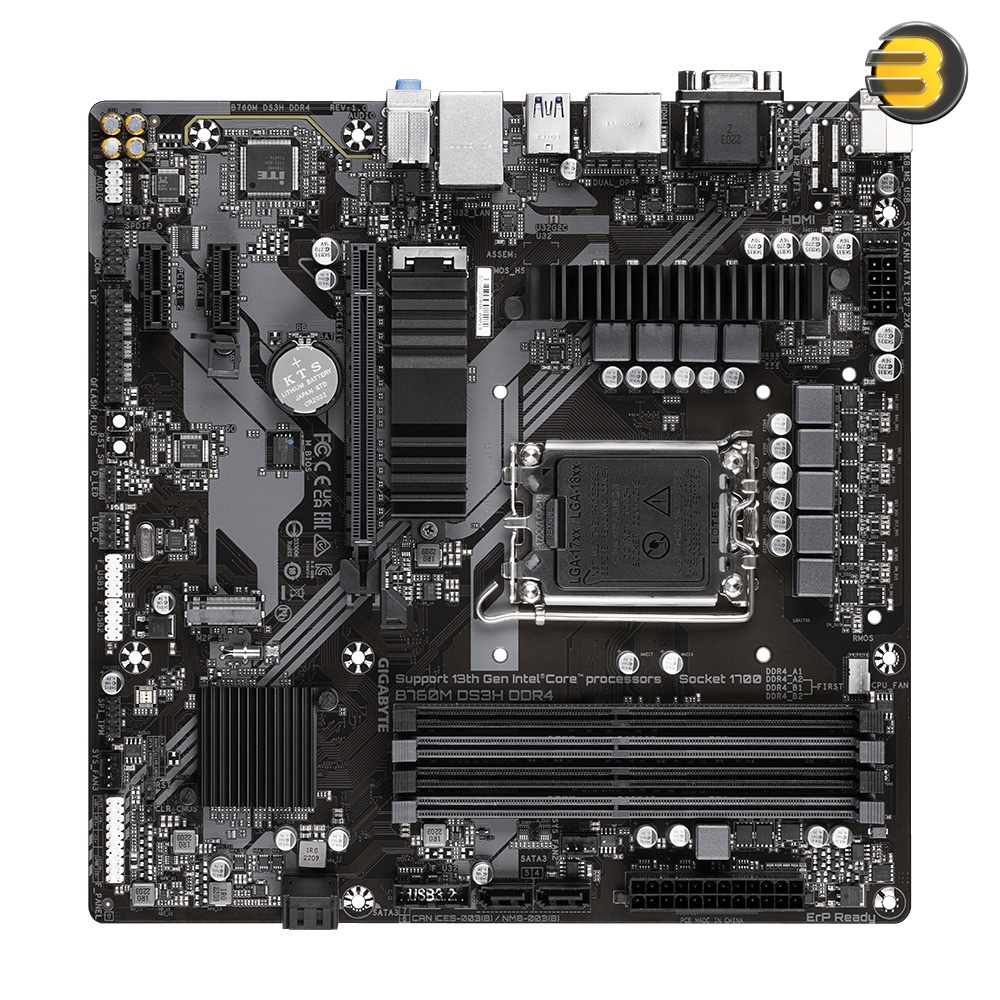 GIGABYTE B760M DS3H DDR4 LGA 1700 Intel B760 M-ATX Motherboard with DDR4, Dual M.2, PCIe 4.0 ...