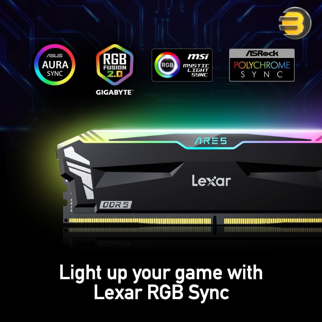 Lexar 32GB (2x16GB) ARES RGB DDR5 RAM 6400MT/s CL32 Desktop Memory ...