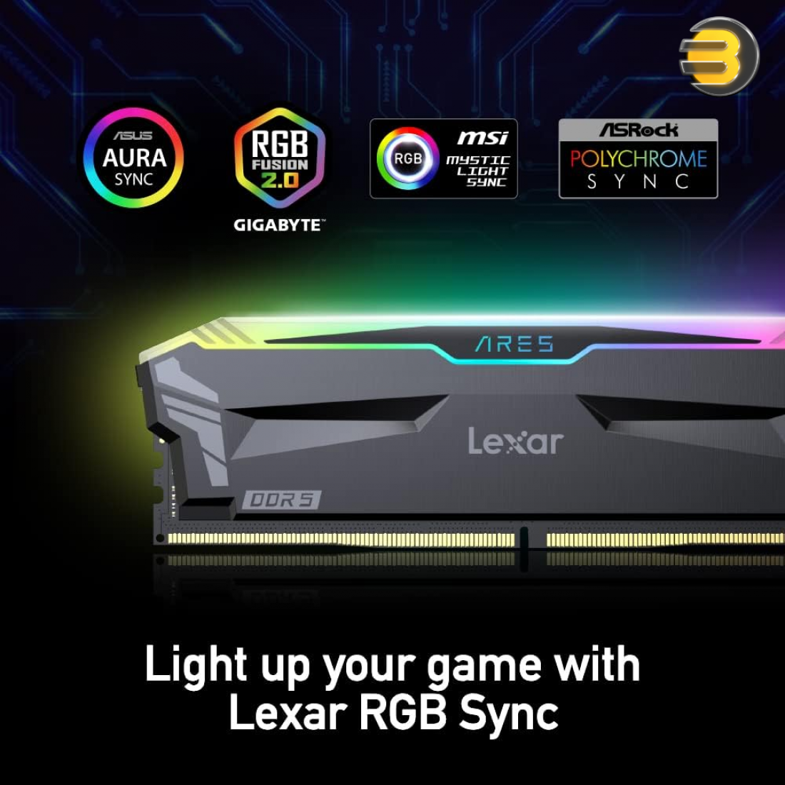 Lexar ARES RGB 32GB (2x16GB) DDR5 RAM 6000MT/s CL34 Desktop Memory ...