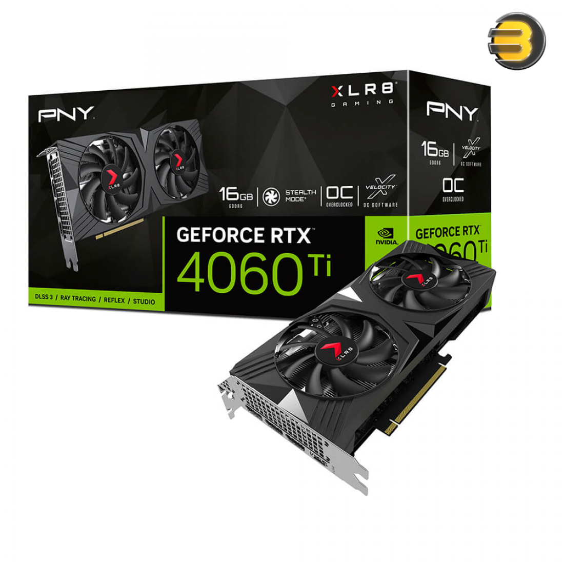 PNY RTX 4060 Ti 16GB OC XLR8 Gaming VERTO Dual Fan — 128-Bit GDDR6 - 1 ...