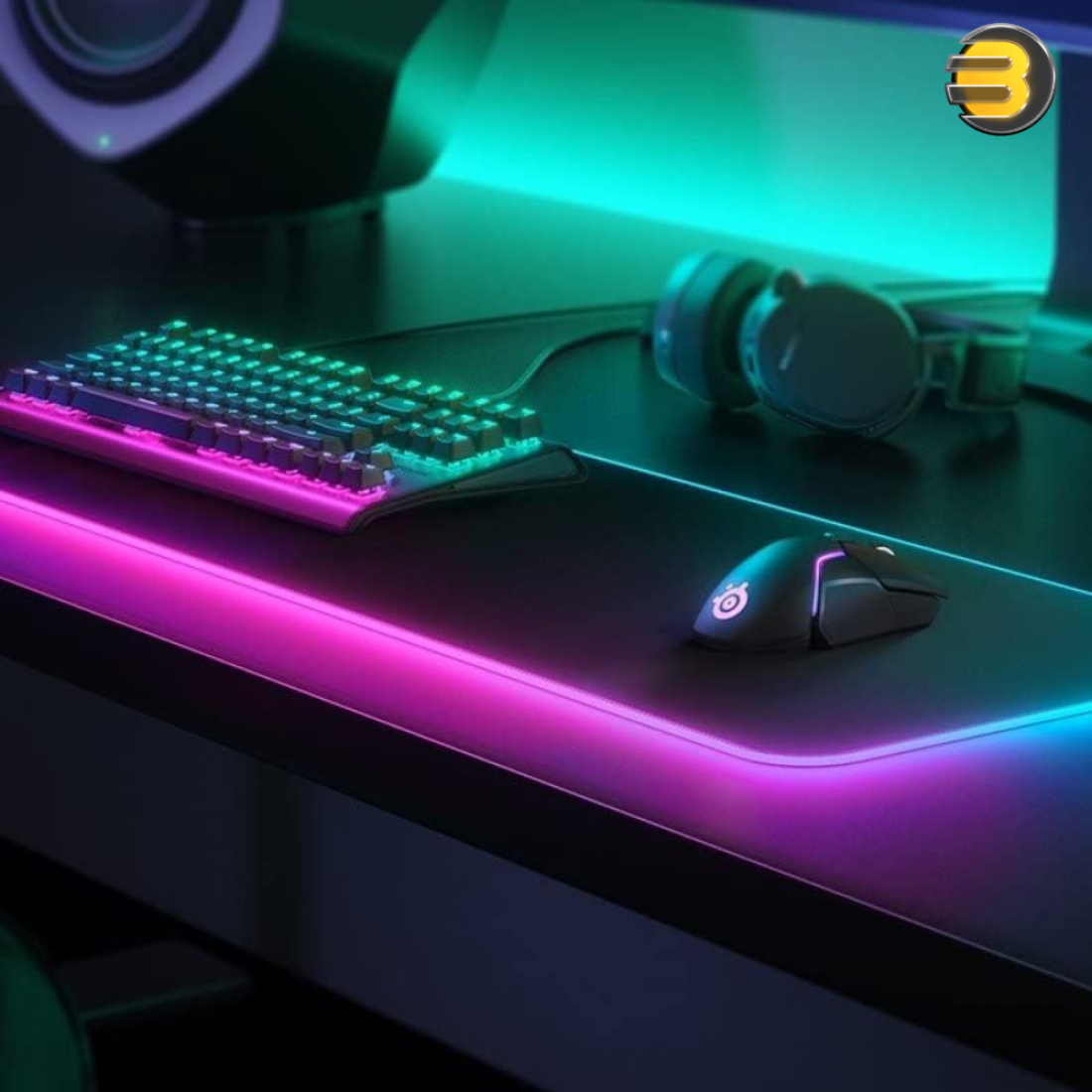 SteelSeries QcK Prism Cloth Gaming Mouse Pad — 2-zone RGB Illumination ...