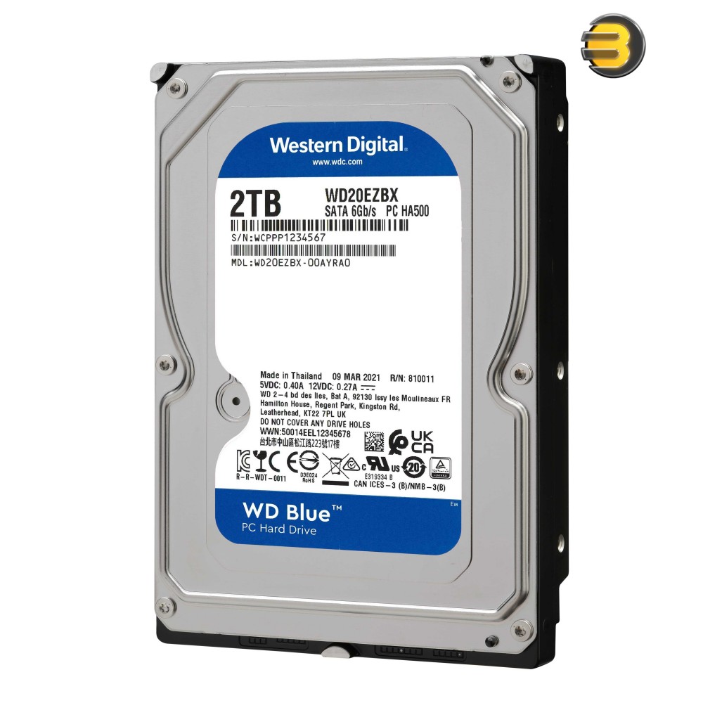 Western Digital 2TB WD Blue PC Internal Hard Drive - 7200 RPM Class, SATA 6 Gb/s, 256 MB Cache ...