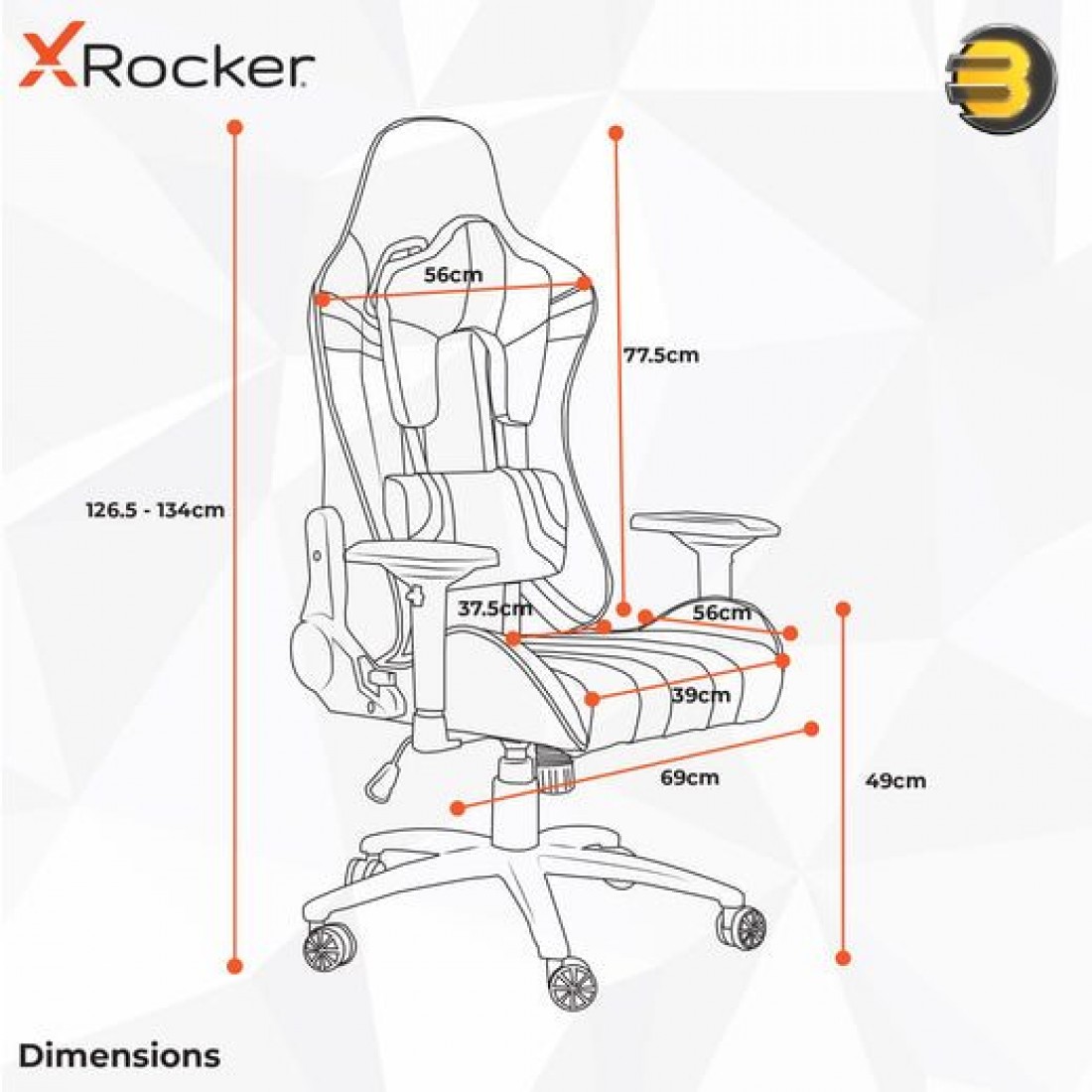 X Rocker Amarok PC Gaming Chair with Multicolour LED Lights, Ergonomic ...