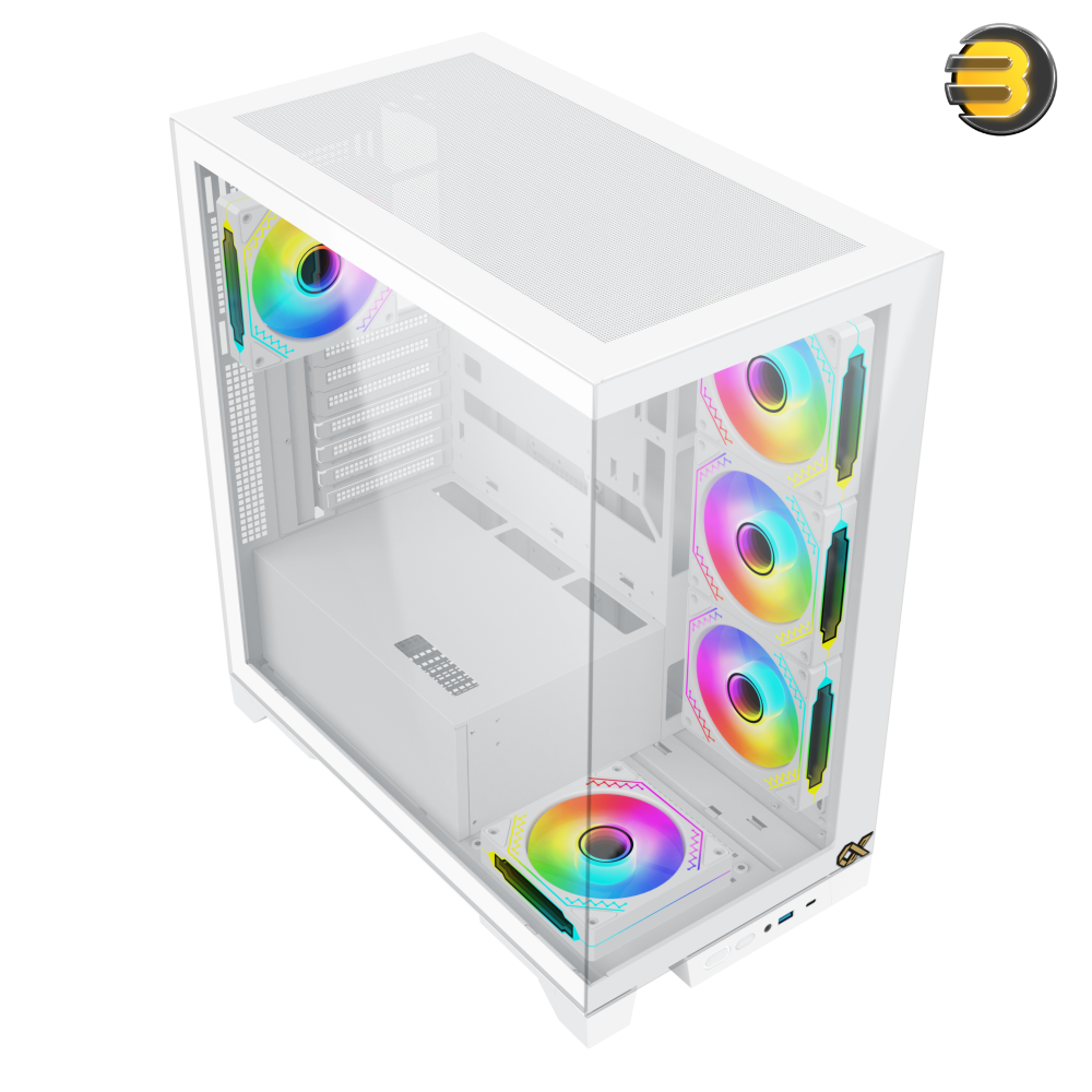 XIGMATEK Endorphin Ultra Arctic White With 5 ARGB Fans — ATX, U3x1 ...