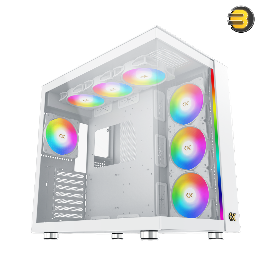 XIGMATEK AQUA Ultra Air Arctic 7 ARGB Fans — White,EATX,U3x2+U2x2+Type ...
