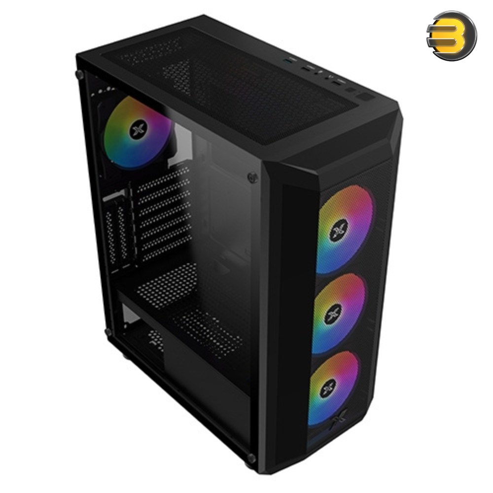 XIGMATEK Master X Pro with 4 ARGB FANS + X-Power 700W — ATX, U3x1+U2x2, Meshed Grill FP & Left ...