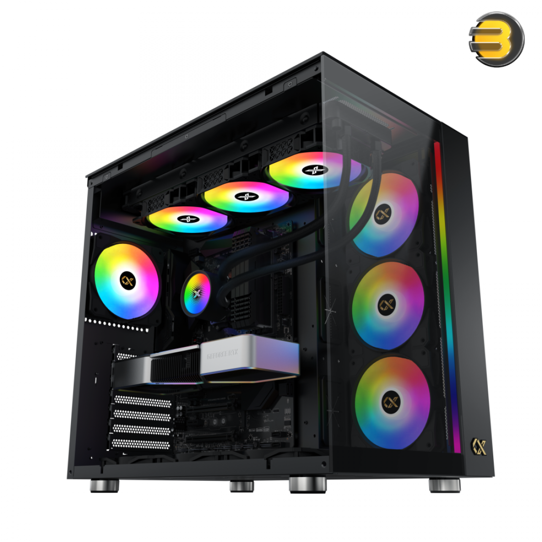 XIGMATEK AQUA Ultra Air Black With 7 ARGB Fans — EATX,U3x2+U2x2+Type C ...