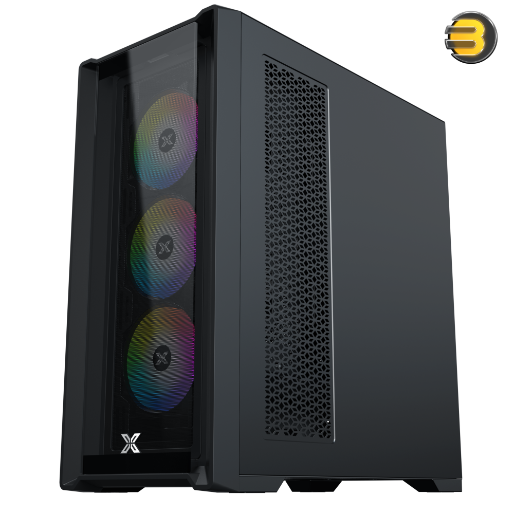 XIGMATEK Zoser 4 ARGB FANS — EATX, U3x2+Type C, Meshed Grill FP & Left Magnetic TG, 4PCS Z20A ...