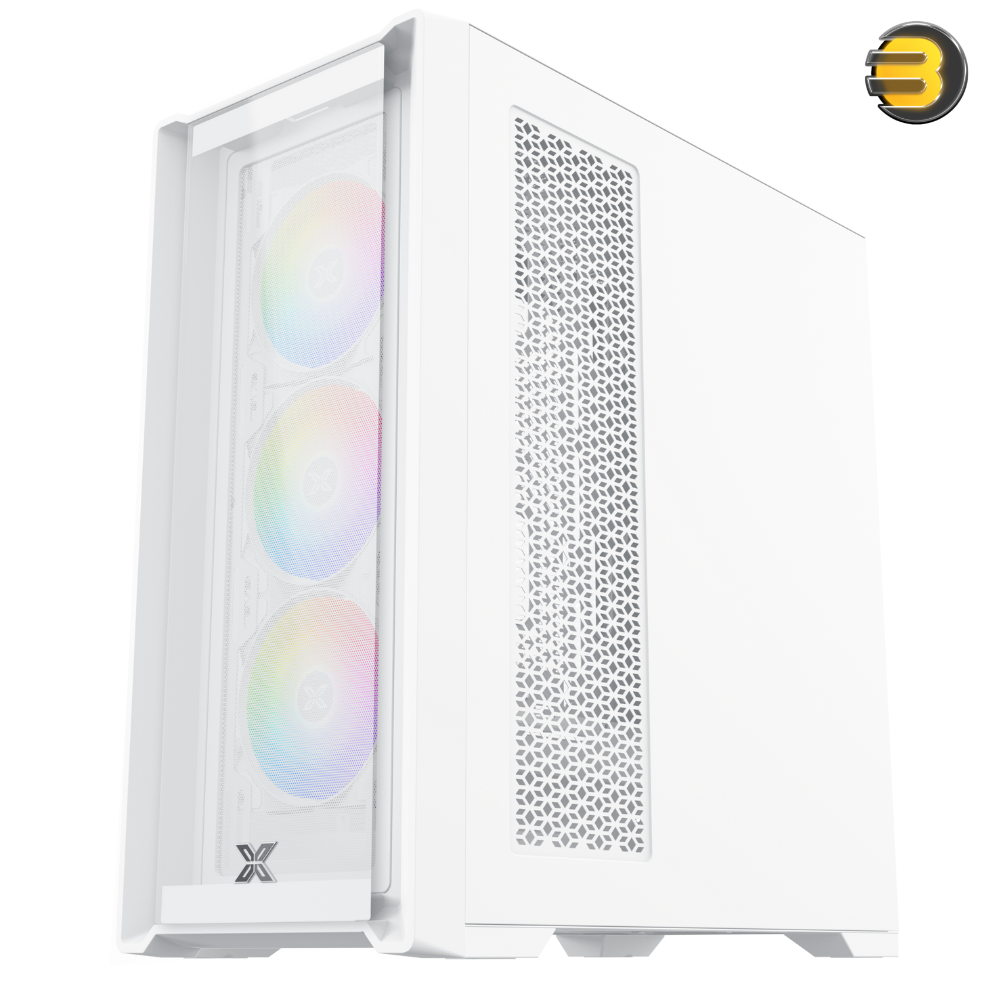 XIGMATEK Zoser Arctic WHITE 4 ARGB FANS — EATX, U3x2+Type C, Meshed ...