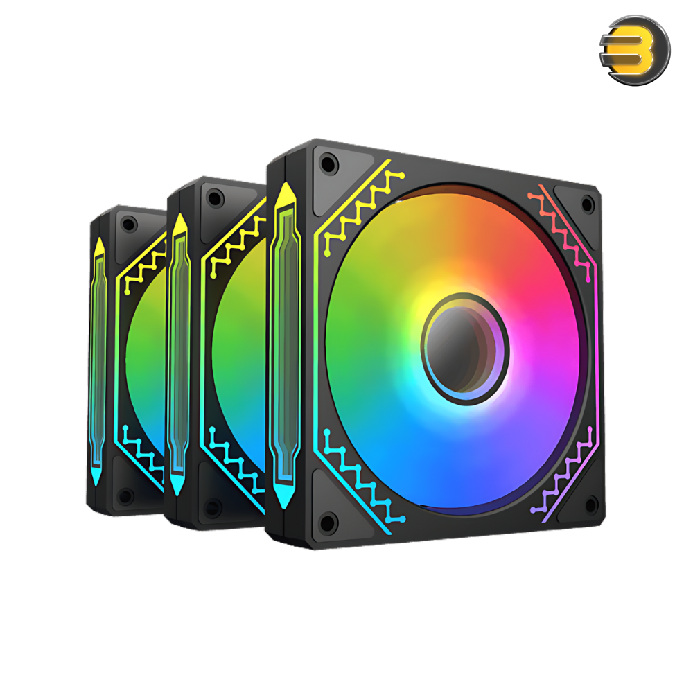 XIGMATEK Starz Pro — 3PCS M20A Fans, ARGB MB SYBC Control Box & Remote ...