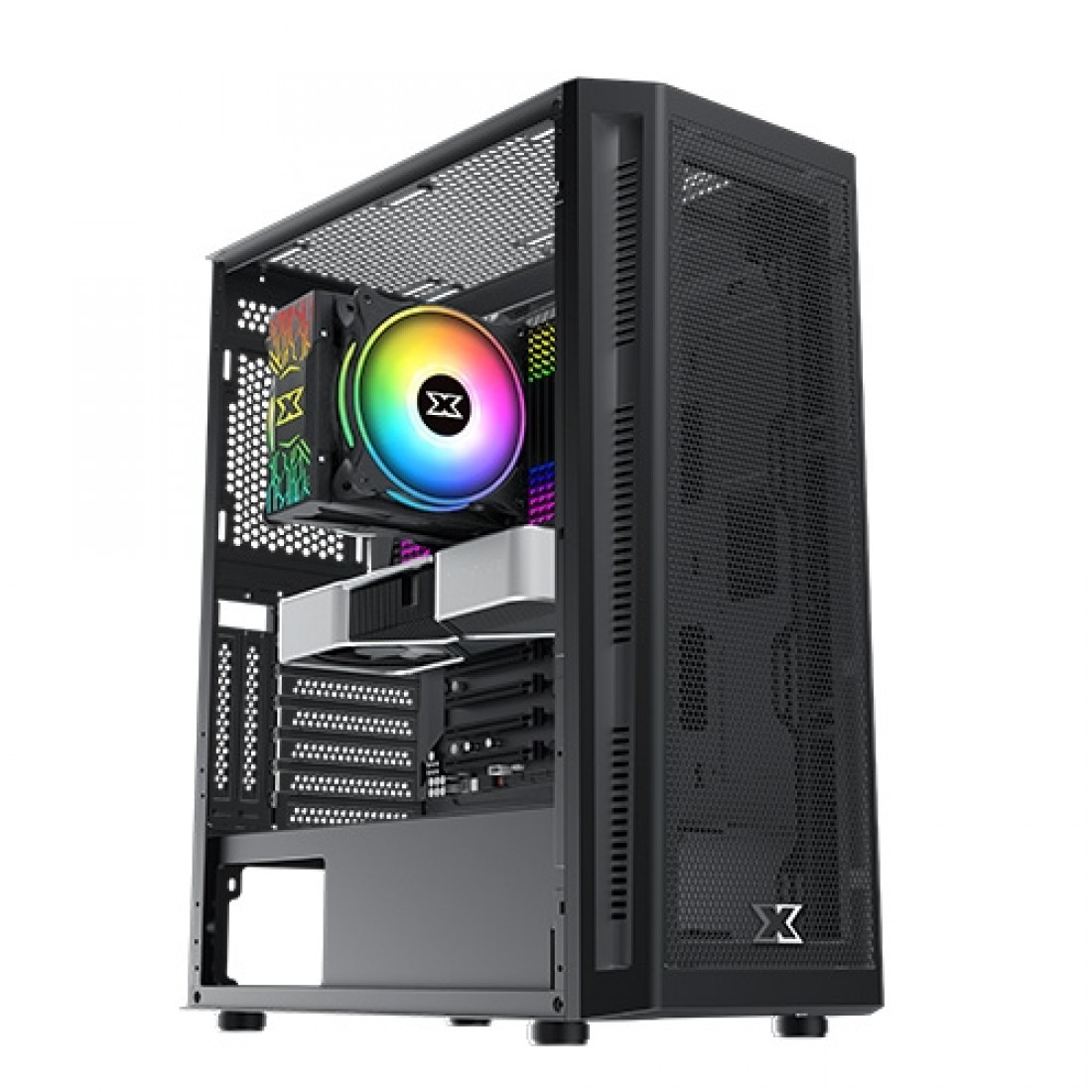 XIGMATEK Master X Gaming MID-TOWER CASE Rainbow RGB Fans 600W PSU - EN46331