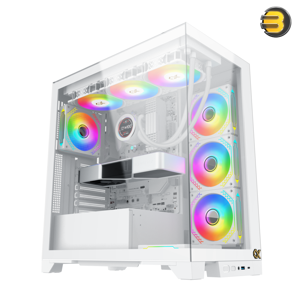 XIGMATEK Endorphin Ultra Arctic White With 5 ARGB Fans — ATX, U3x1 ...