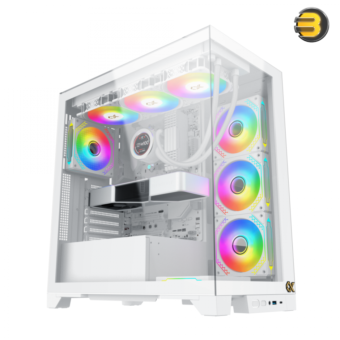 XIGMATEK Endorphin Ultra Arctic White With 5 ARGB Fans — ATX, U3x1 ...