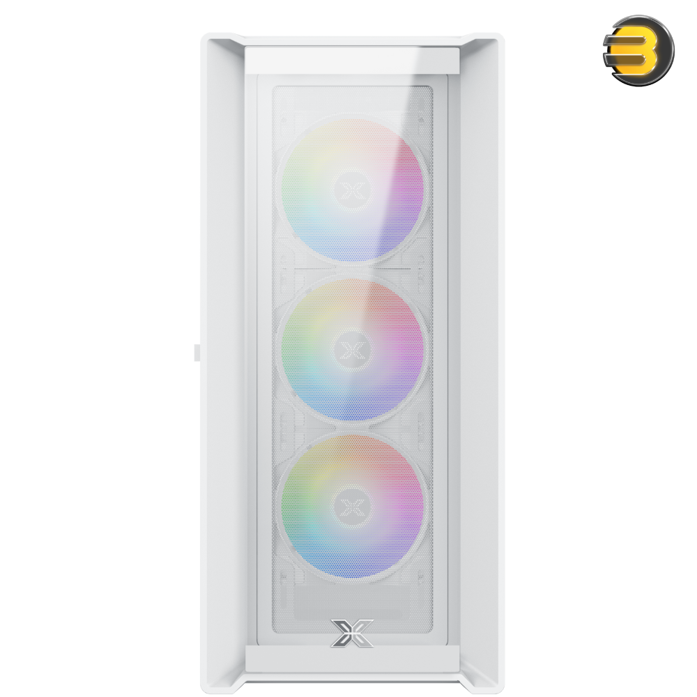XIGMATEK Zoser Arctic WHITE 4 ARGB FANS — EATX, U3x2+Type C, Meshed ...