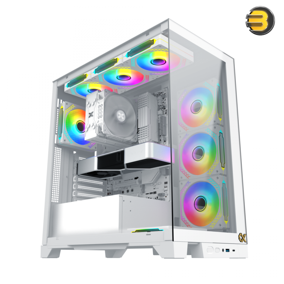 XIGMATEK Endorphin Ultra Arctic White With 5 ARGB Fans — ATX, U3x1 ...