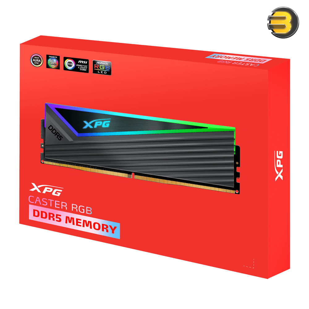XPG Caster RGB 32GB DDR5 6400MHz (2x16GB) Desktop Memory - AX5U6400C3216G-DCCARGY