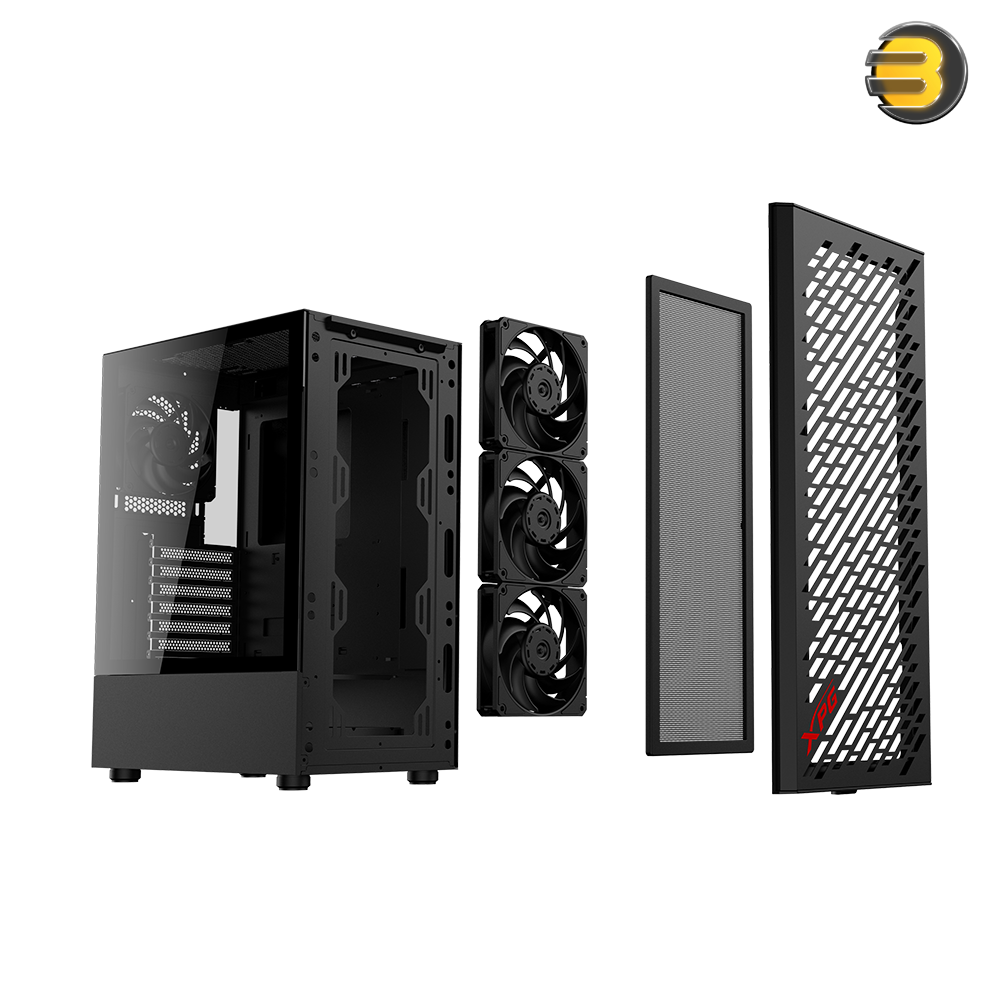XPG Valor AIR Compact Mid Tower ATX PC Case — Magnetic MESH Front Bezel ...