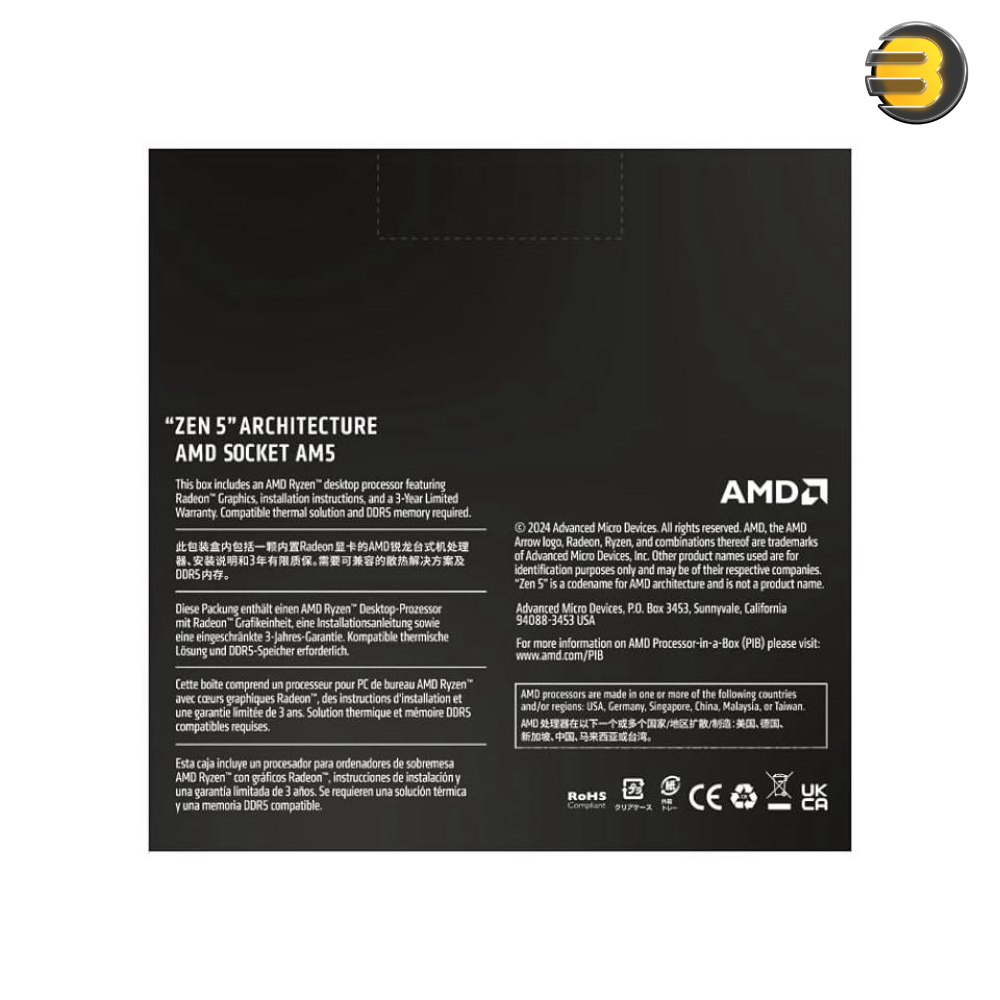 AMD Ryzen 5 9600X — Ryzen 5 9000 Series Granite Ridge (Zen 5) 6-Core 3. ...