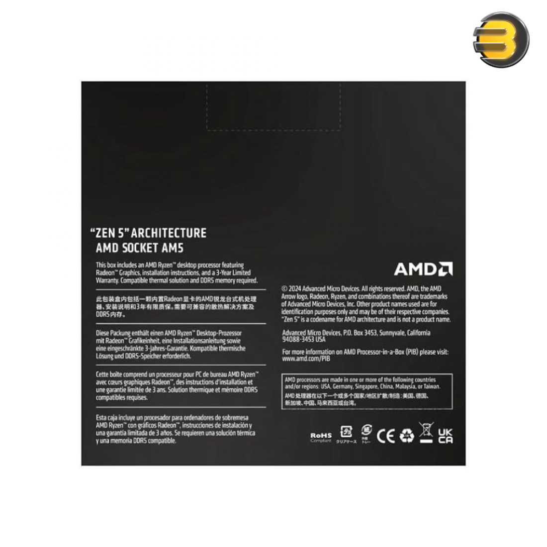 AMD Ryzen 5 9600X — Ryzen 5 9000 Series Granite Ridge (Zen 5) 6-Core 3. ...