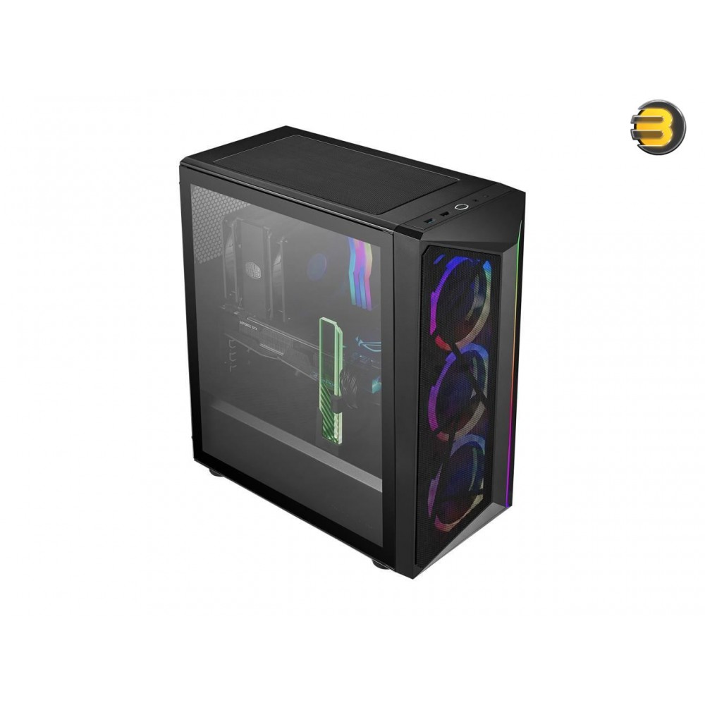Cooler Master CMP 510 ATX Mid-Tower with Mesh Intakes, ARGB Edge Strip ...