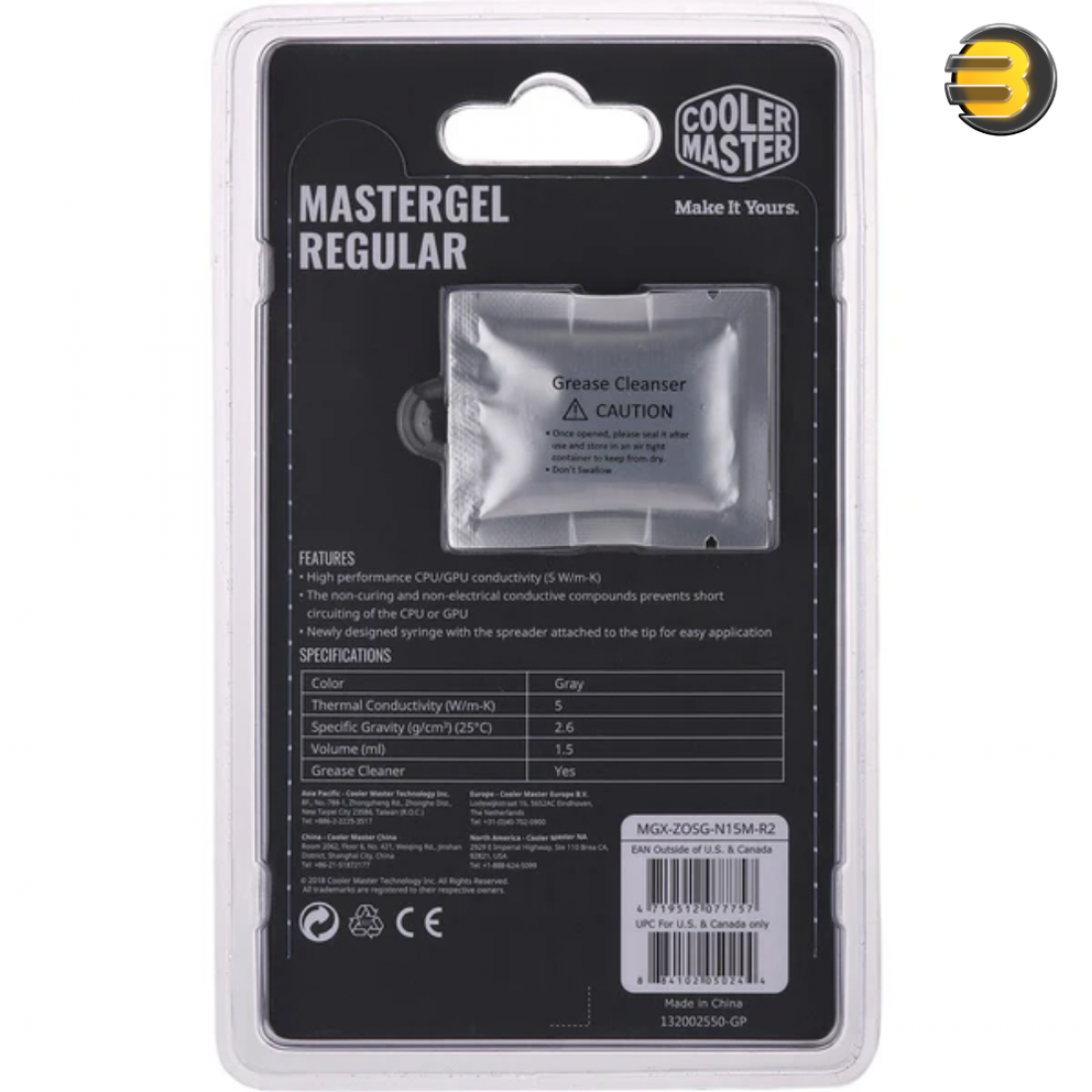 Cooler Master MasterGel REGULAR Thermal Paste - MGX-ZOSG-N15M-R2 - MGX ...